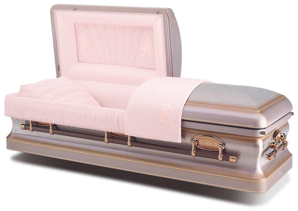 Batesville Renaissance Rose Stainless Steel Half Couch Casket – Solace ...