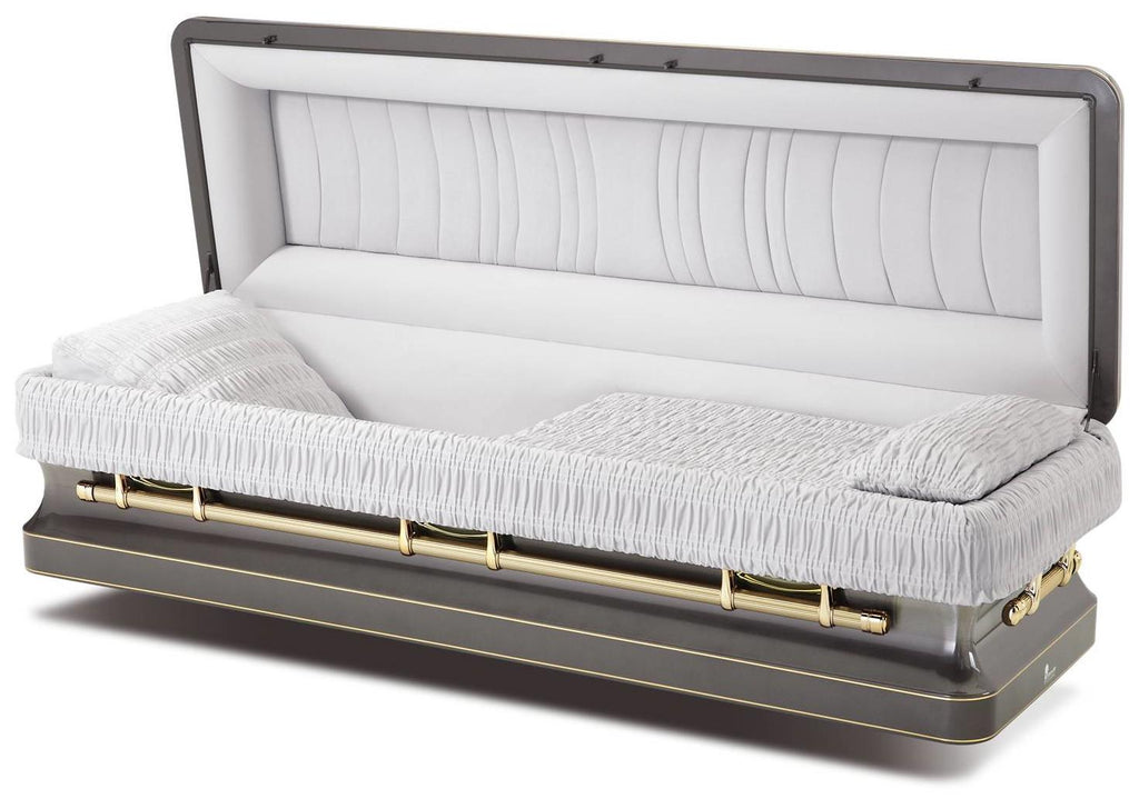 Batesville Greyson Silver Stainless Steel Full Couch Casket – Solace ...