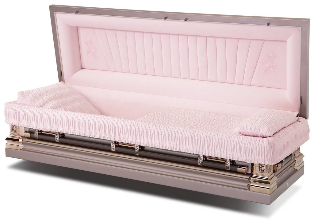 Batesville Tapestry Rose Stainless Steel Full Couch Casket – Solace Caskets