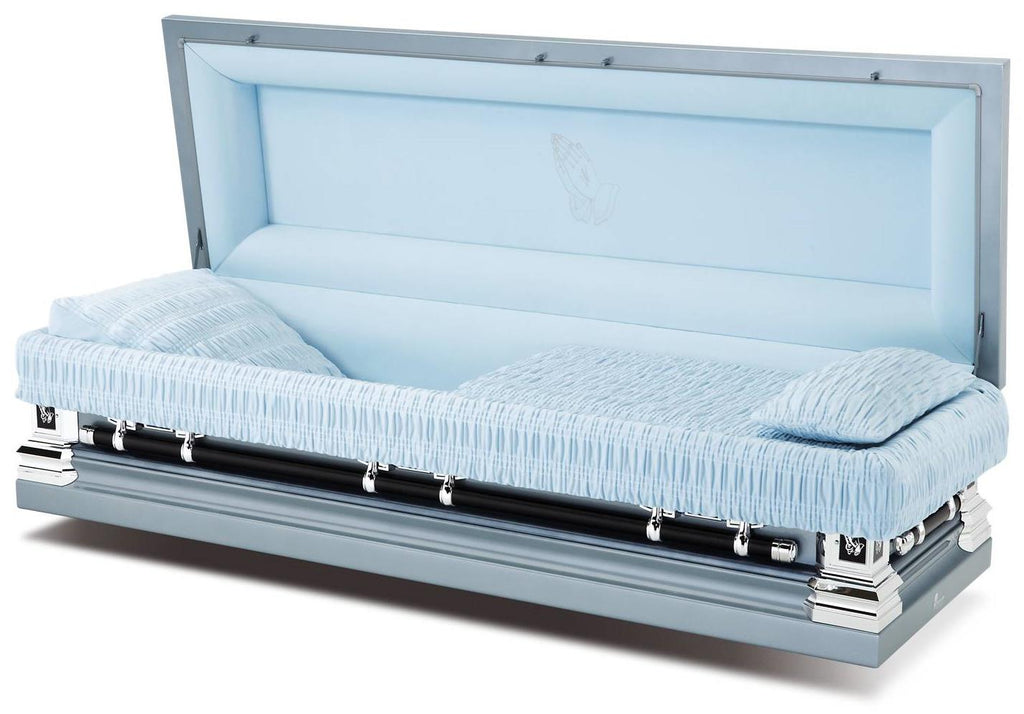 Batesville Blue Mist Stainless Steel Full Couch Casket – Solace Caskets