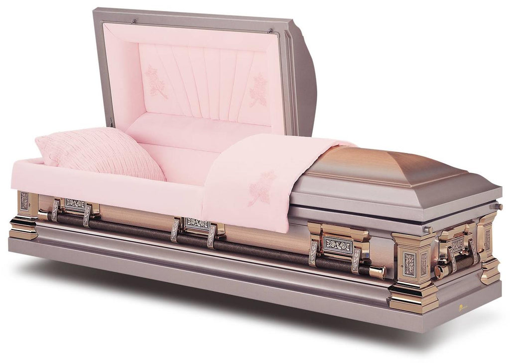 Batesville Tapestry Rose 32 oz. Solid Copper Half Couch Casket – Solace ...