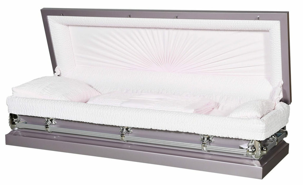Aries Sunburst Orchid Full Couch Steel Casket – Solace Caskets