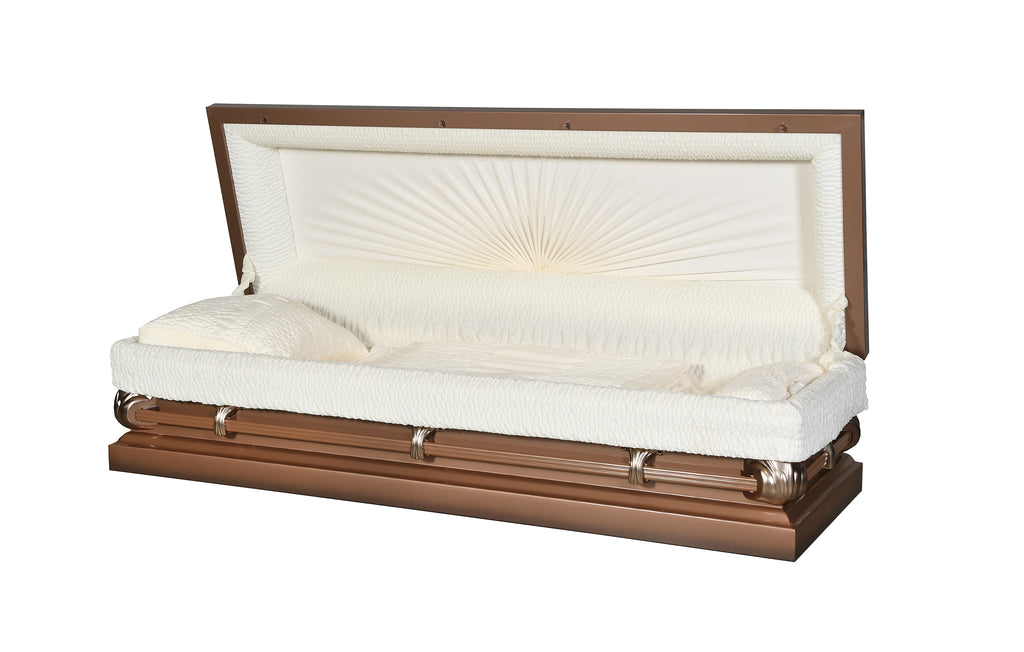Trinity Copper Full Couch Steel Casket – Solace Caskets
