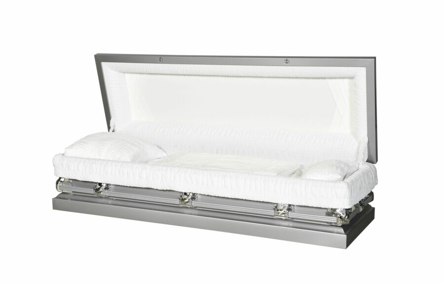 Silver Steel Full Couch Casket - Affordable | Solace Casket – Solace ...