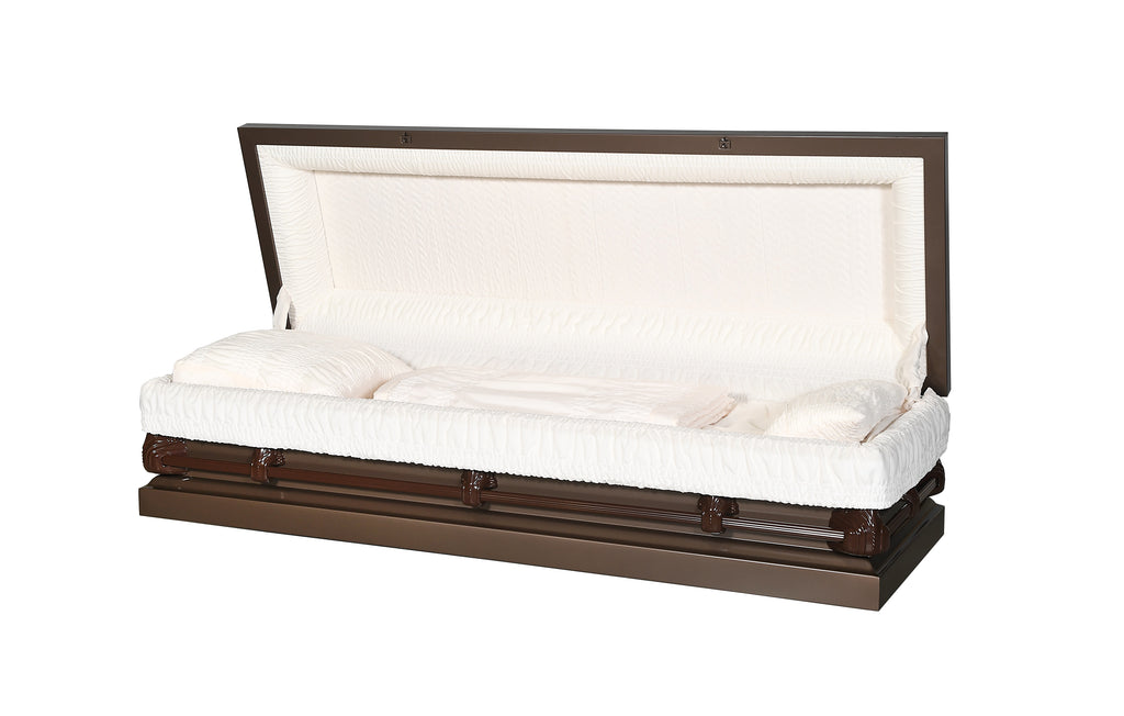 Alex Dark Bronze Full Couch Steel Casket – Solace Caskets