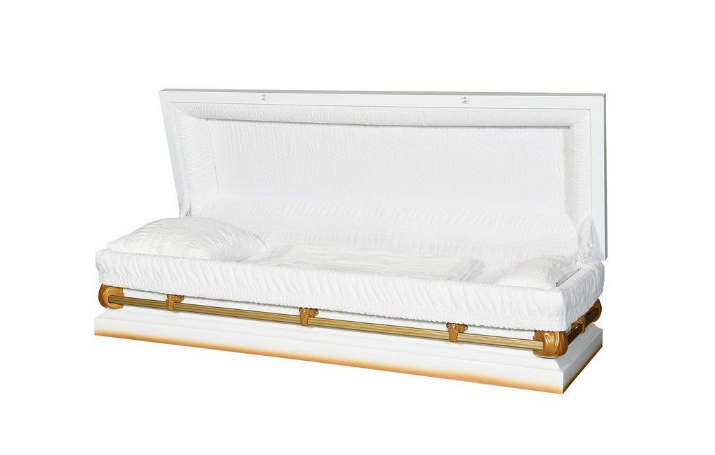Alex White Full Couch Steel Casket – Solace Caskets