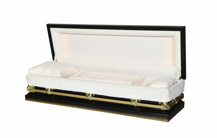 Vega Black Full Couch Steel Casket – Solace Caskets