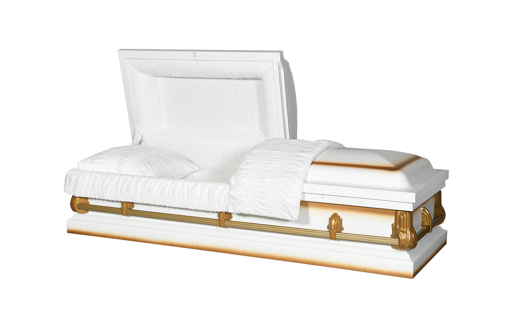 Alex White Half Couch Steel Casket – Solace Caskets