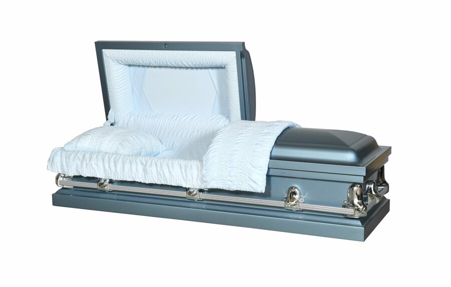 Vega Powder Blue Half Couch Casket – Solace Caskets