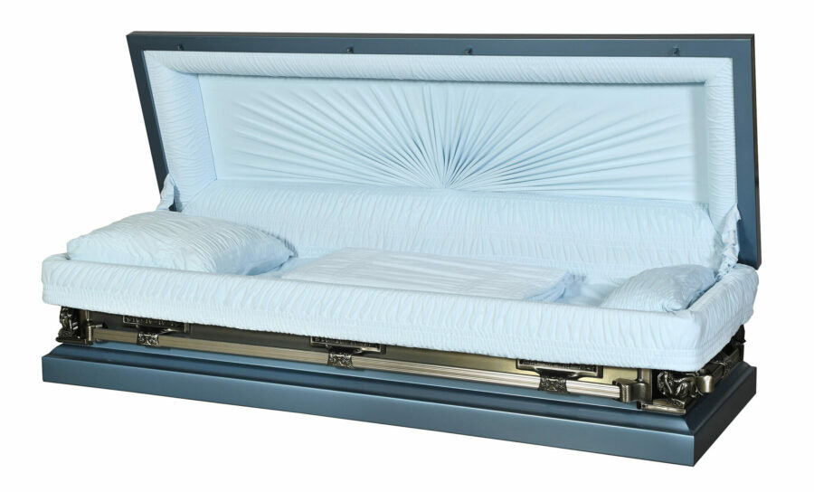 Last Supper Blue Full Couch Steel Casket – Solace Caskets