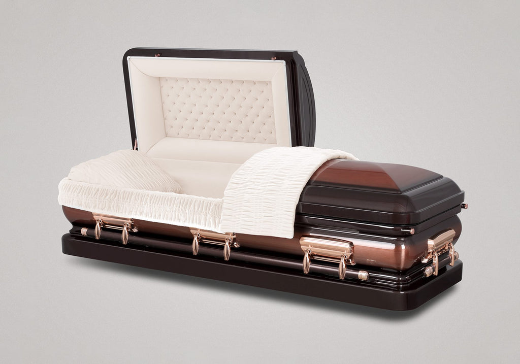 Presidential Dark Bronze Half Couch Steel Casket – Solace Caskets