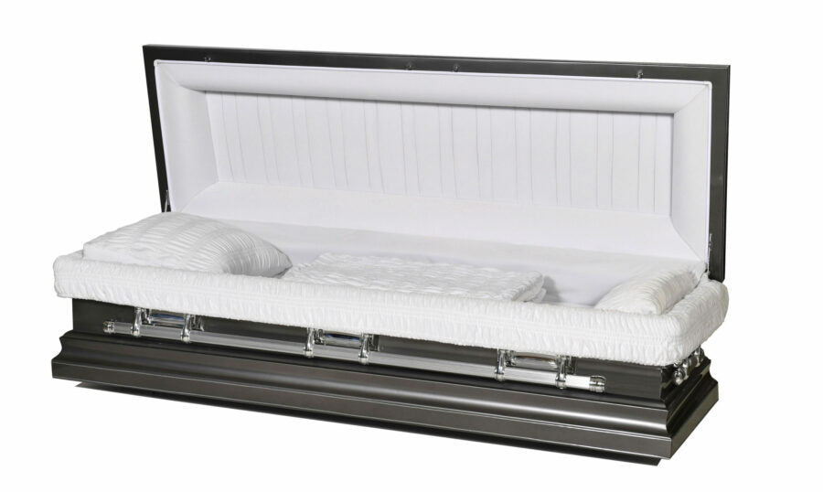 Belmont Stainless Steel Full Couch Casket – Solace Caskets