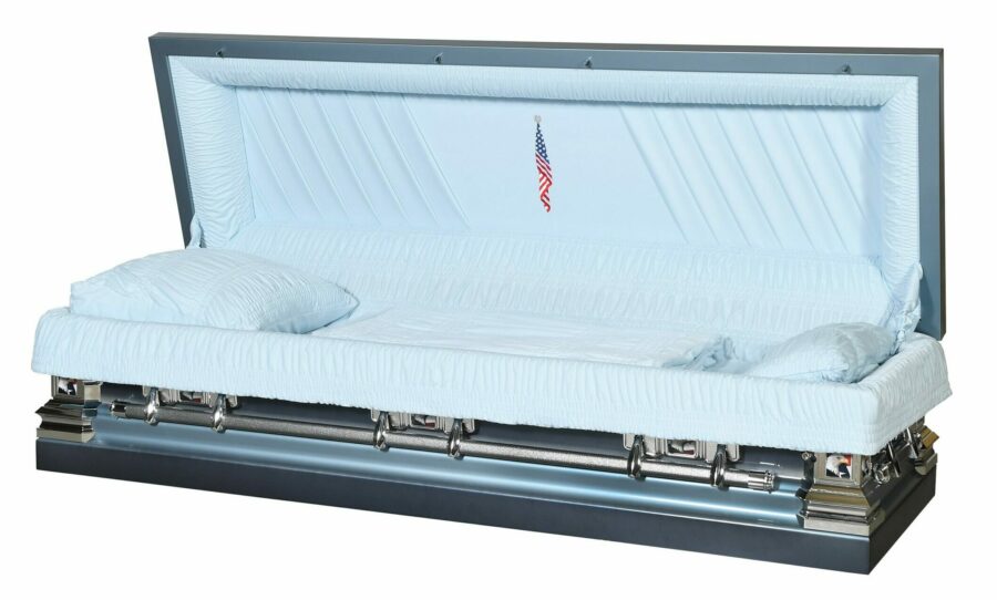 Regal Veteran Steel Full Couch Casket – Solace Caskets