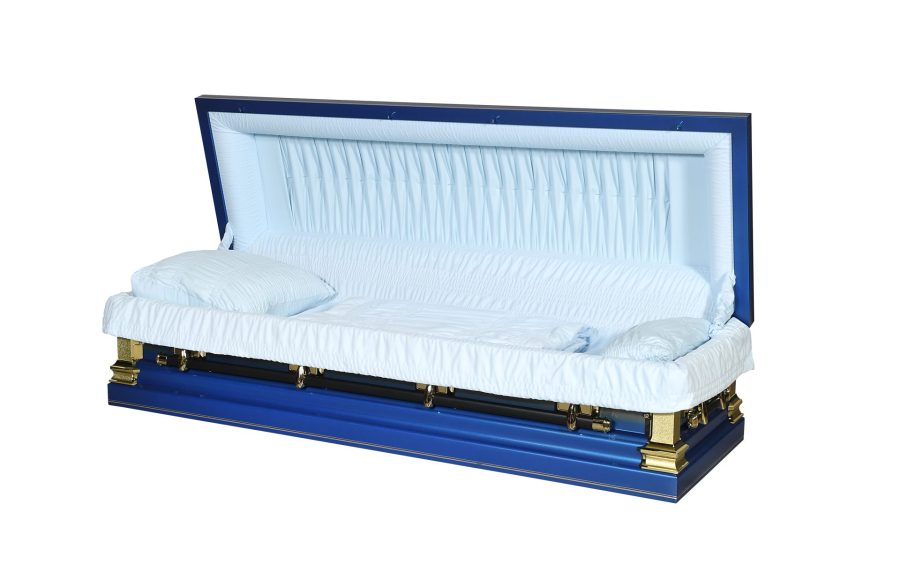 Serenity Sapphire Gold Full Couch Casket – Solace Caskets