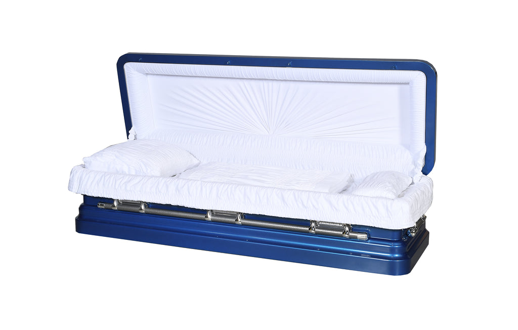 Kutztown Blue Full Couch Steel Casket – Solace Caskets