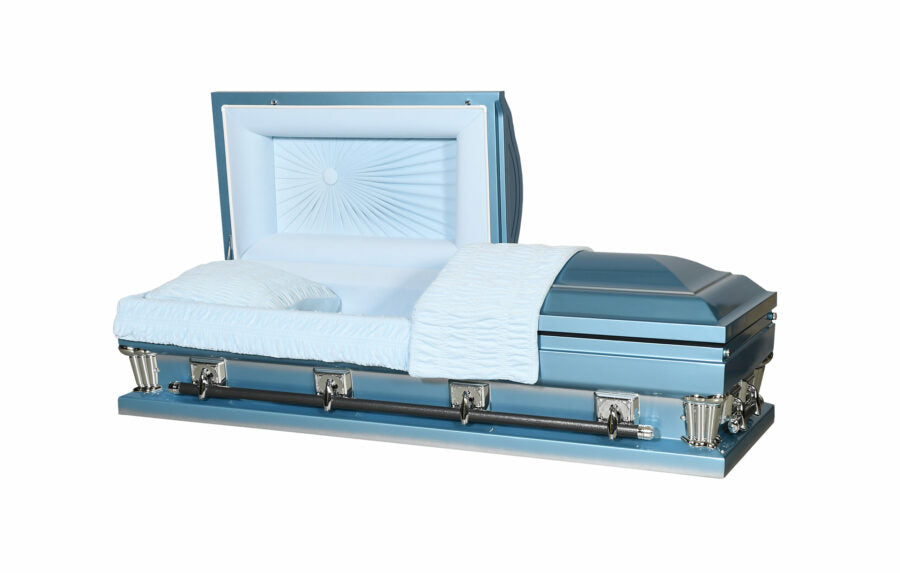 Majestic Blue Plus Size Half Couch Casket – Solace Caskets