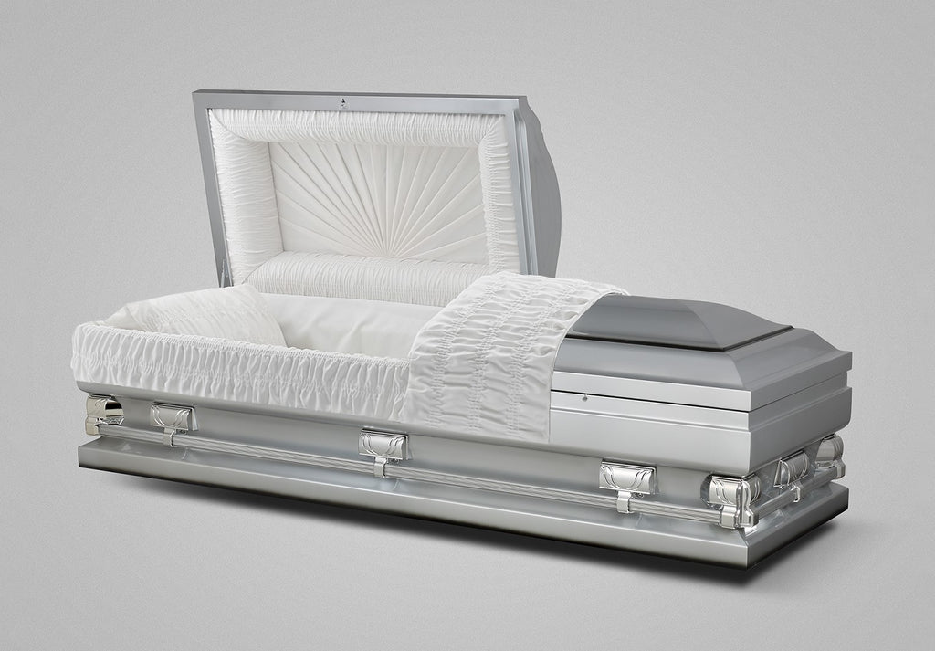 Empire Silver Plus Size Half Couch Casket – Solace Caskets