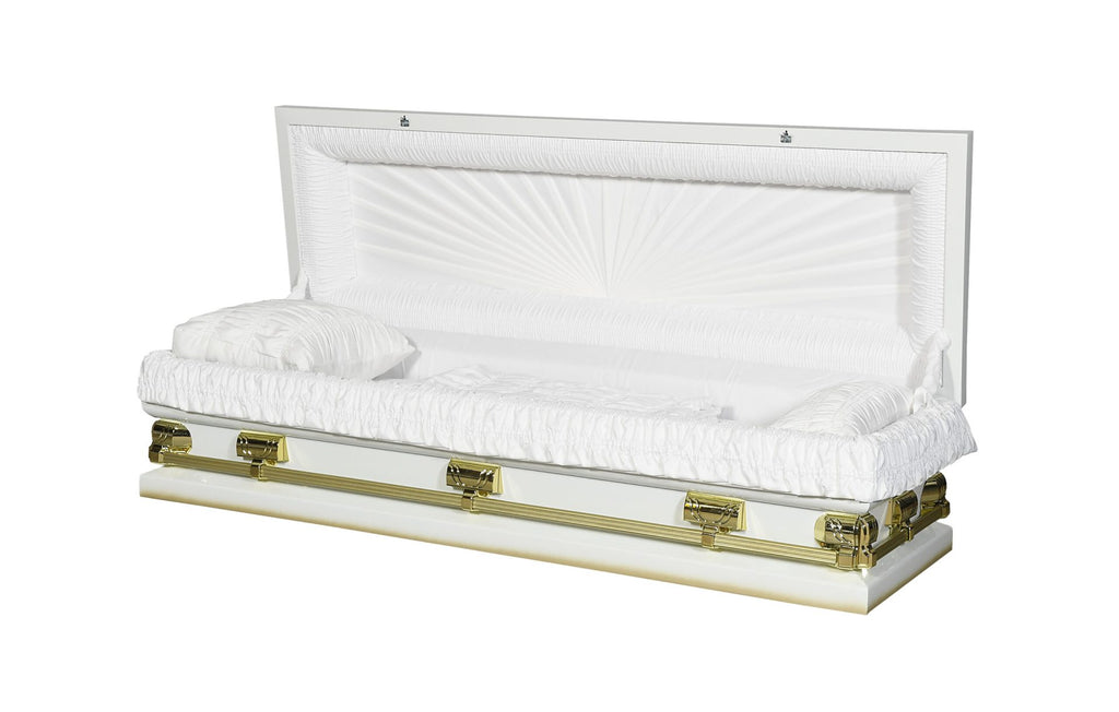Empire White Plus Size Full Couch Casket – Solace Caskets