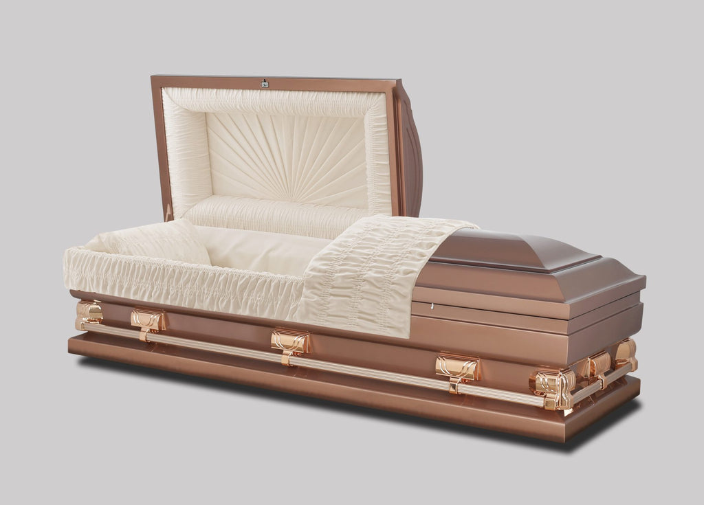 Empire Light Bronze Plus Size Half Couch Casket – Solace Caskets