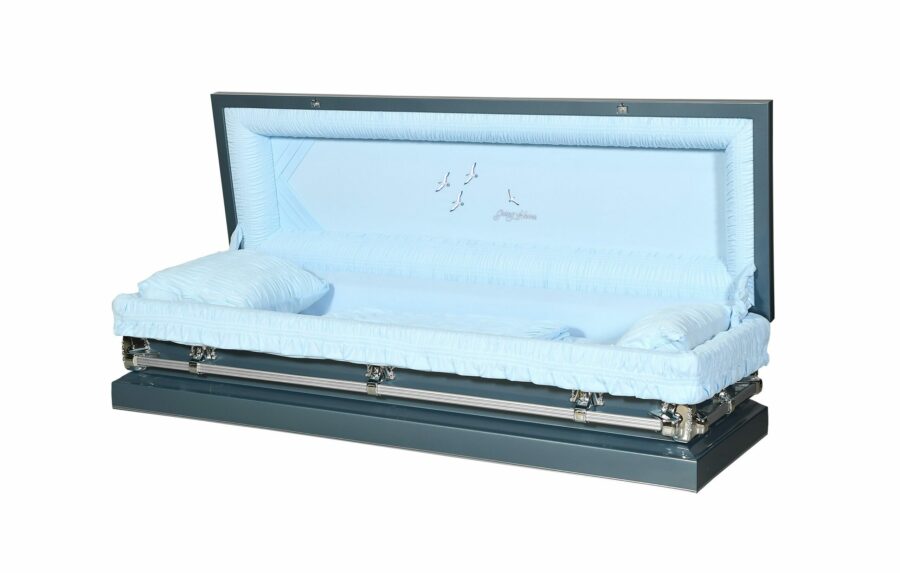 Nova Light Blue Full Couch Casket – Solace Caskets