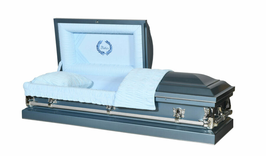 Nova Light Blue Half Couch Casket – Solace Caskets
