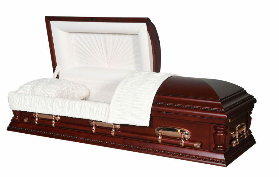 Chesterfield Cherry Half Couch Casket – Solace Caskets