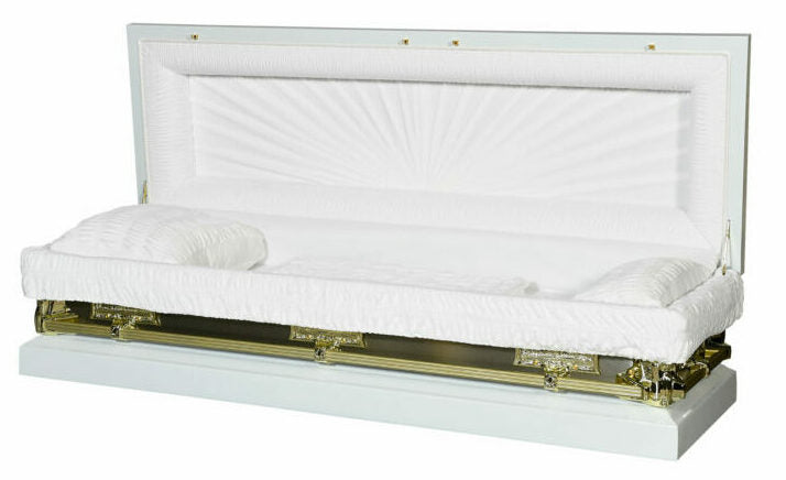 Valencia Brushed Gold Full Couch Casket – Solace Caskets