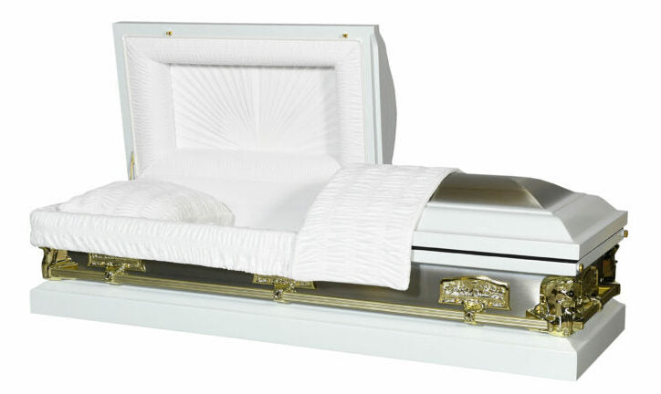 Valencia Brushed Gold Half Couch Casket – Solace Caskets