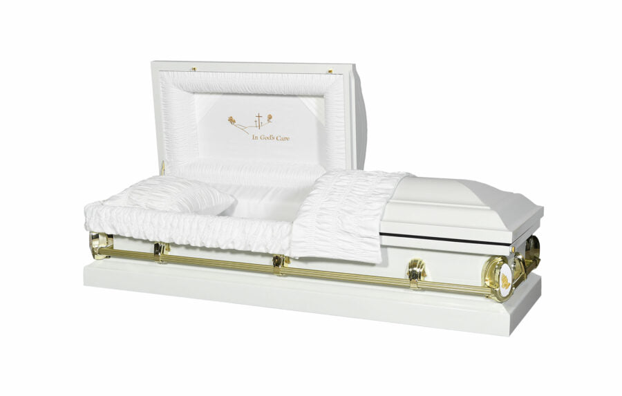 Infinity White Half Couch Casket – Solace Caskets