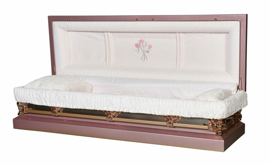 Savoy Rose stainless Steel Full Couch Casket – Solace Caskets