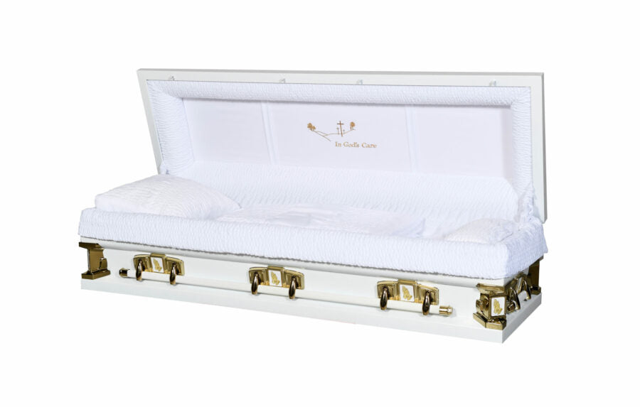 Solace XL White 27" Full Couch Casket – Solace Caskets