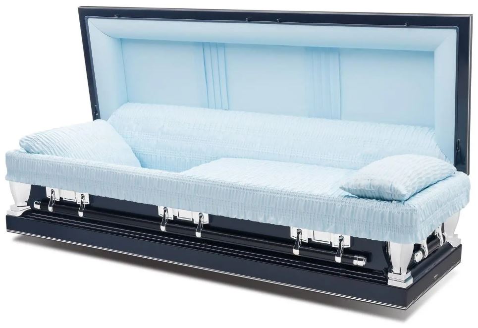 Batesville Virgo Dark Blue Full Couch Casket – Solace Caskets