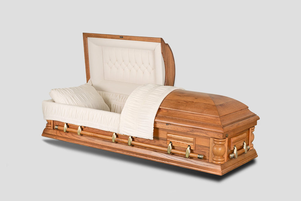 Ratlin Oak Half Couch Casket – Solace Caskets